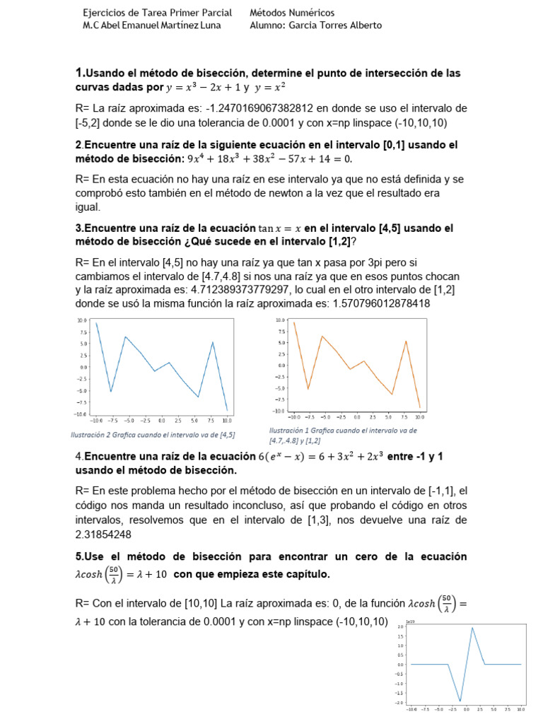 Metodos Numericos - Ejercicios Primer Parcial | PDF