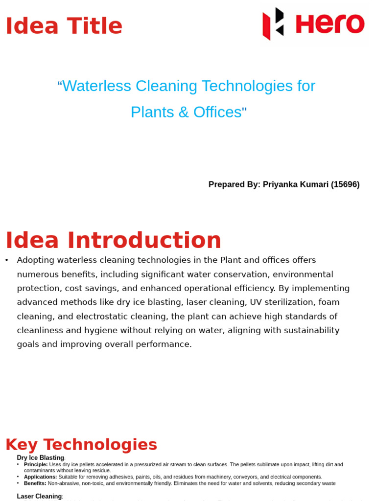 Waterless Cleaning Technology | PDF