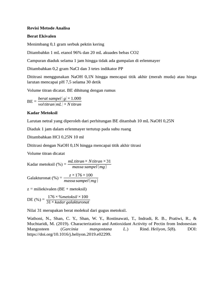 Revisi Metode Analisa | PDF