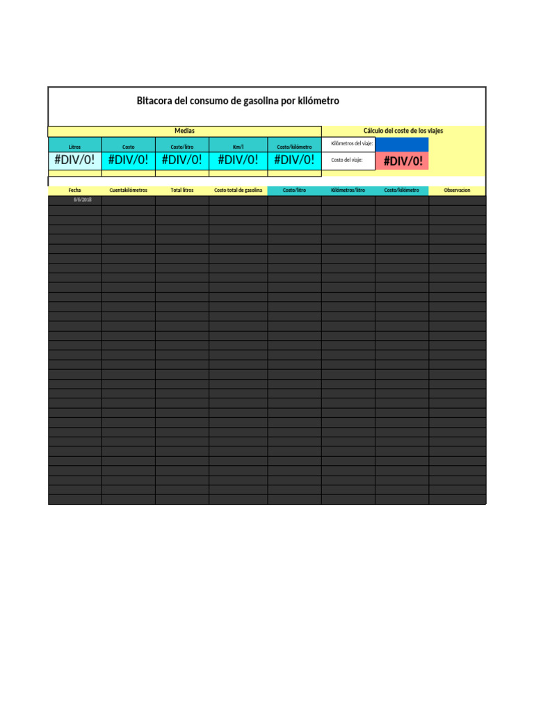 Bitacora Combustible | PDF