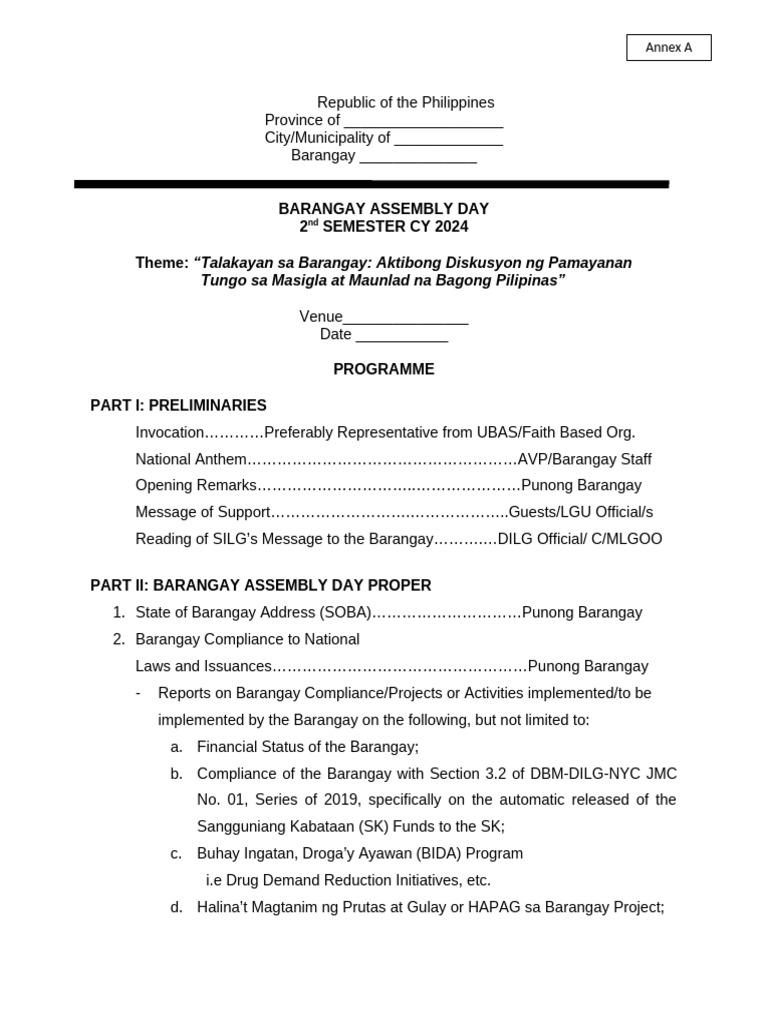 Annex A - Programme Template | PDF