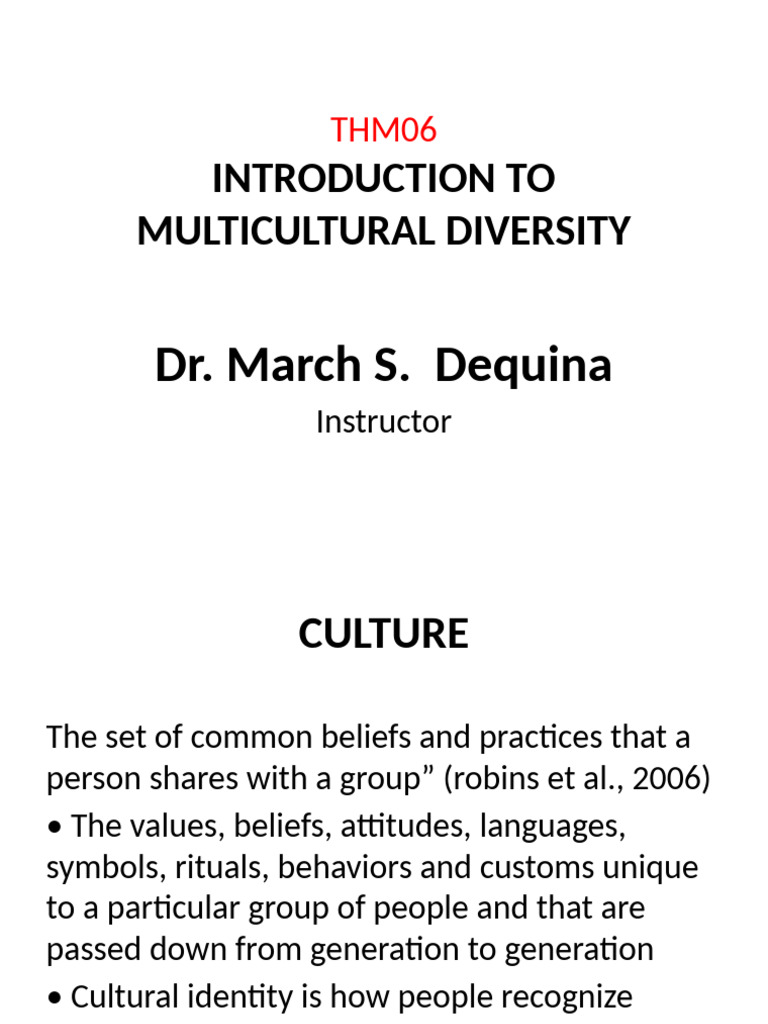 Culture Topic 1 | PDF