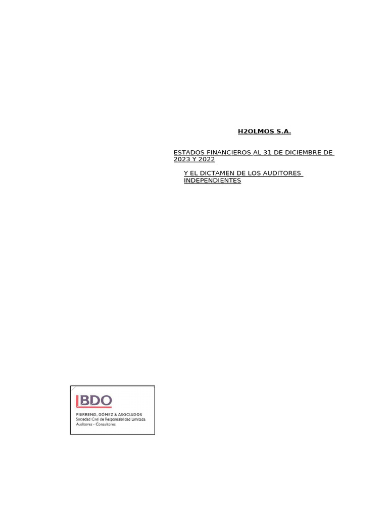 EEFF H2O 2023 Auditados | PDF