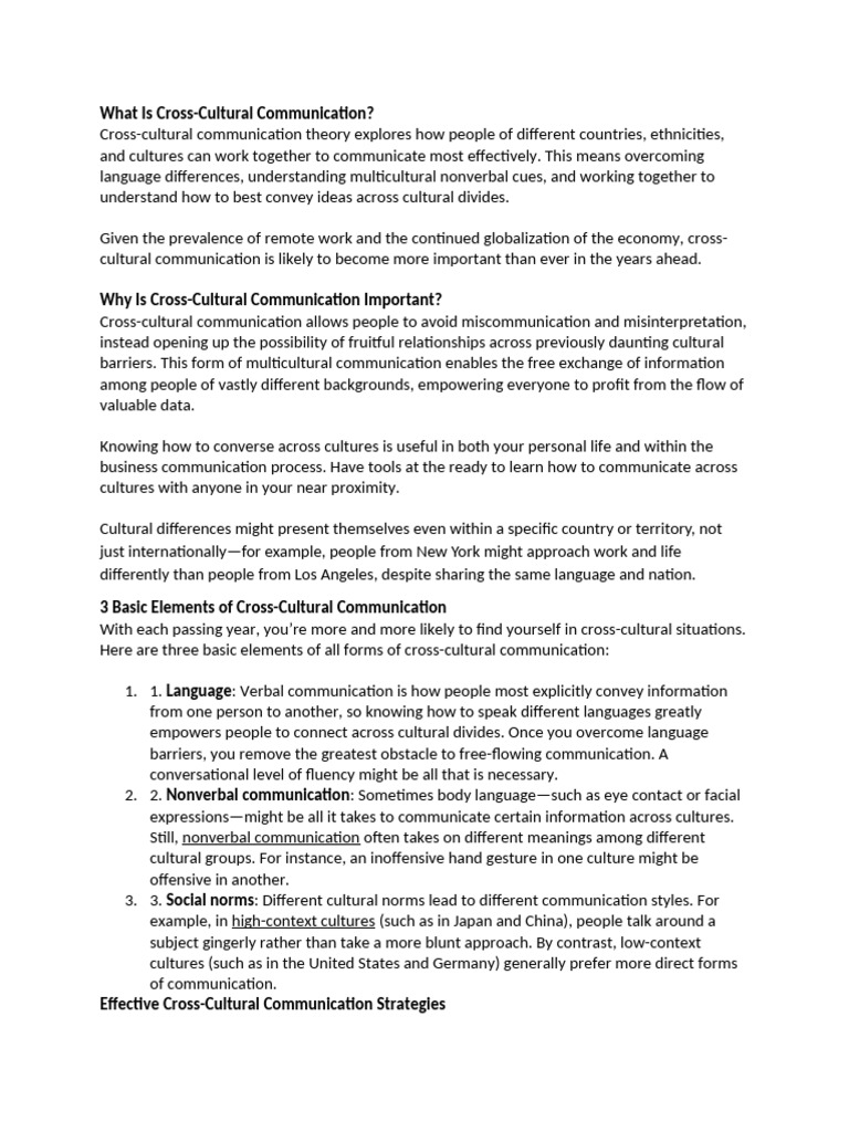 What Is Crosscultural Communication | PDF | Cross Cultural ...