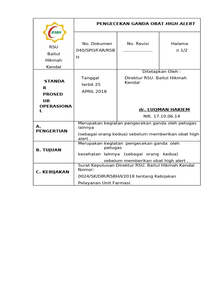 Spo Pengecekan Ganda Word | PDF