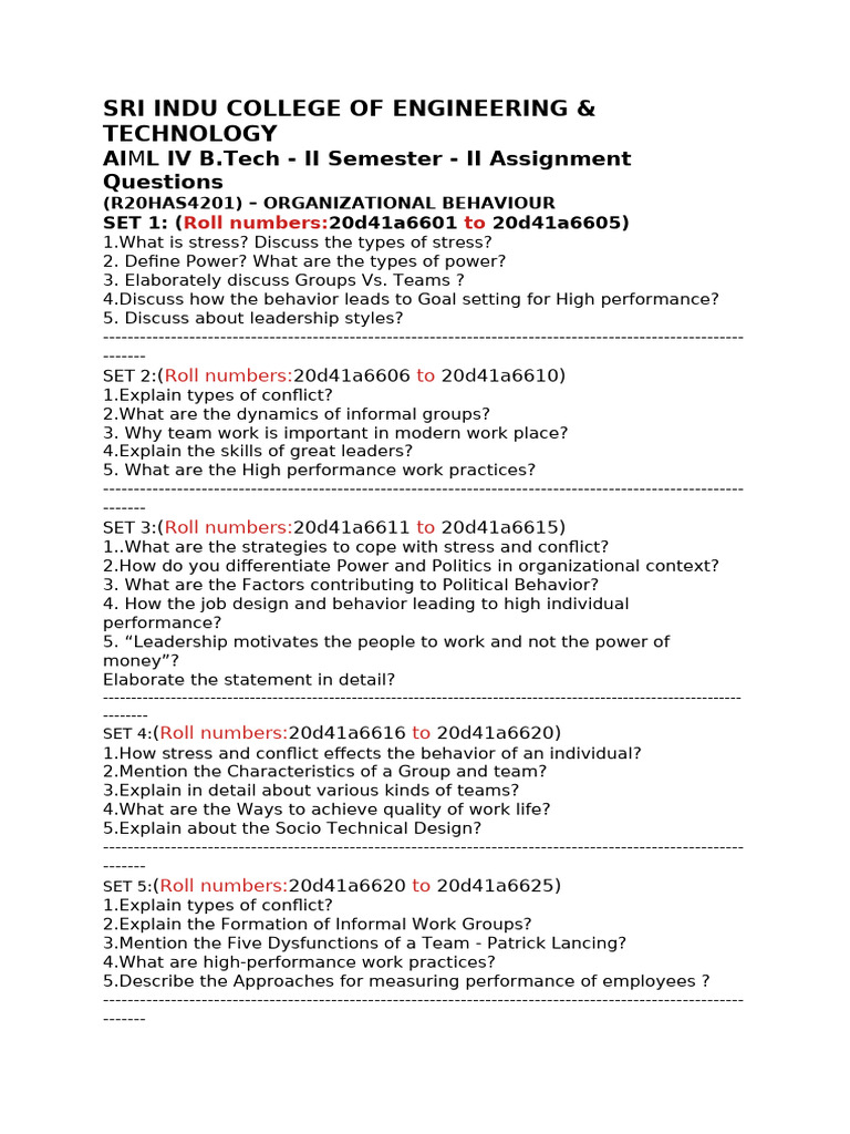 OB Assignment | PDF