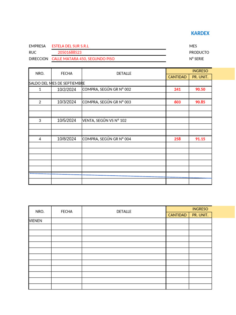 Formato Kardex Piso Cerámico | PDF