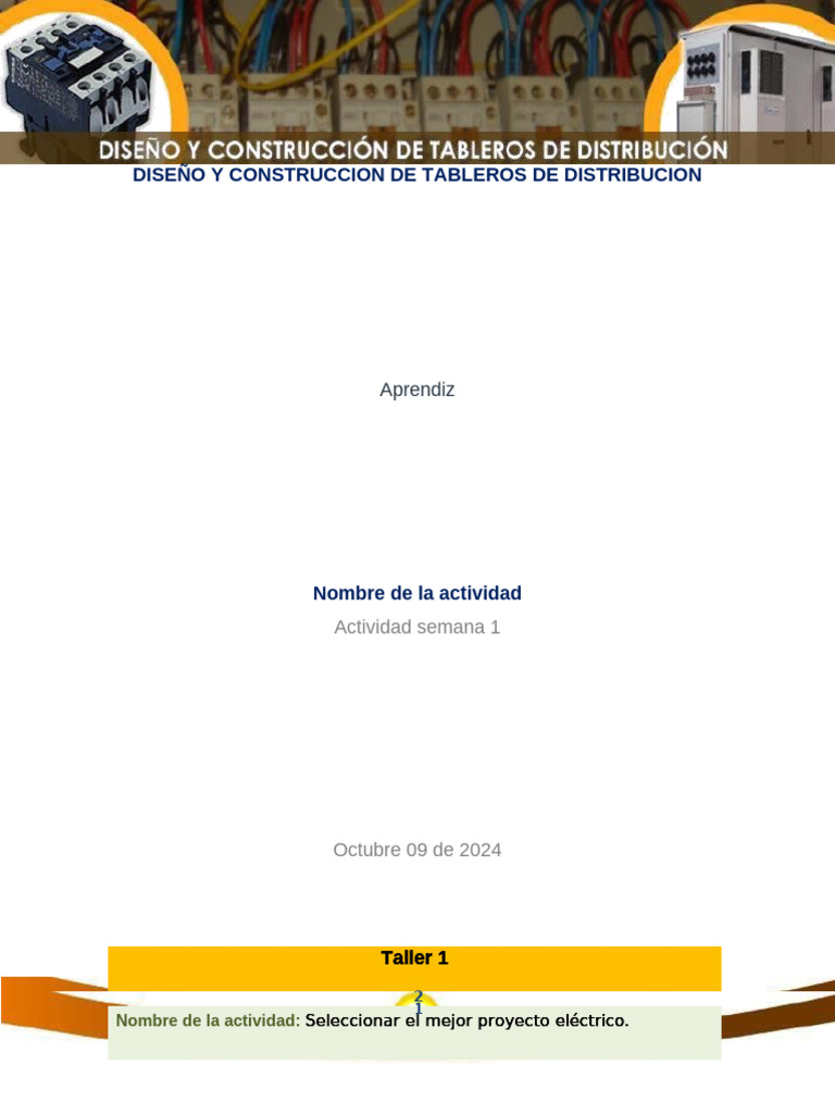 Actividad - Semana - 1 Diseño y Construccion de Tableros de Distribucion (3095593) | PDF