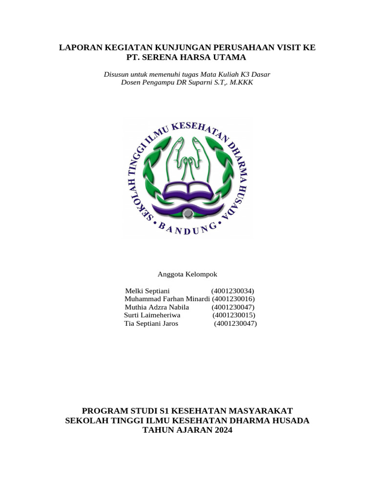 Laporan Kegiatan Kunjungan Perusahaan Visit Ke | PDF