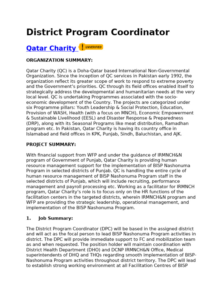 District Program Coordinator | PDF