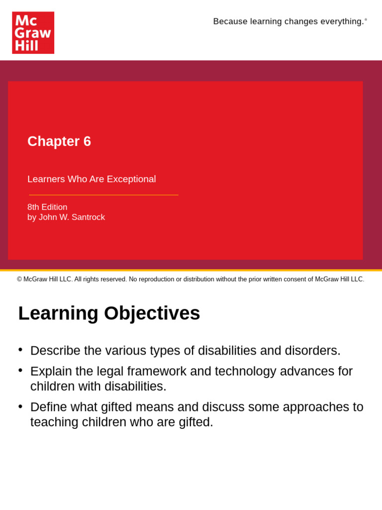 AR Santrockedu8e PPT Ch06 Accessible | PDF | Learning Disability | Career & Growth
