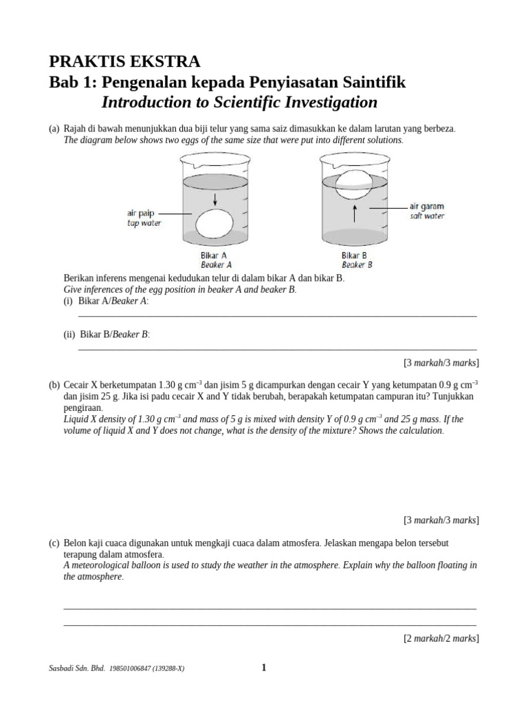 Praktis Ekstra Tingkatan 1 Bab 1 p.17 | PDF