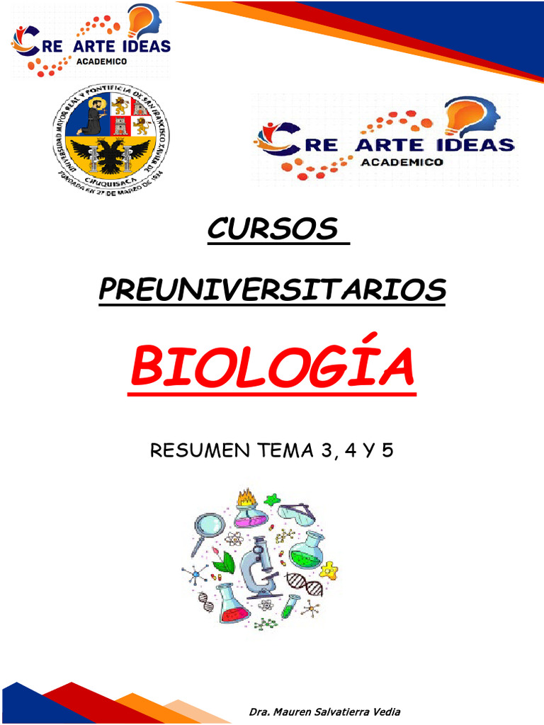 Resumen Tema 3, 4 y 5 Biologia Preus | PDF