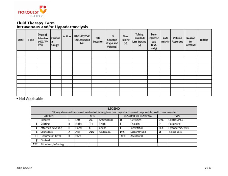 Fluid Therapy Form | PDF