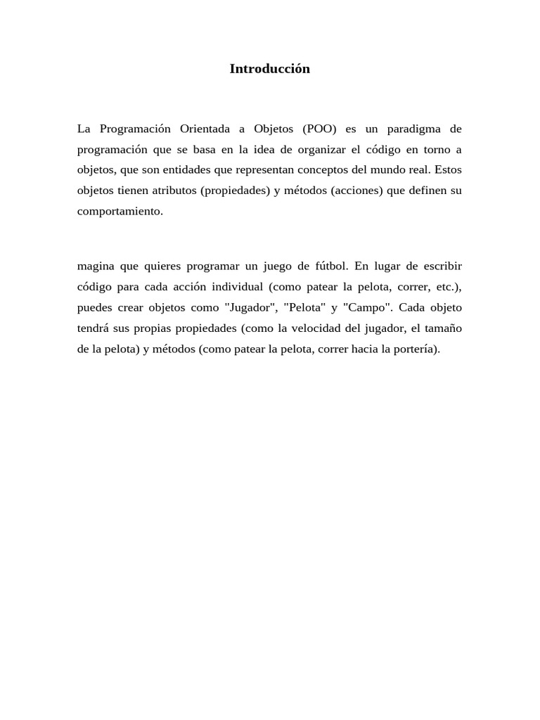Informe Programación Orientada A Objetos | PDF