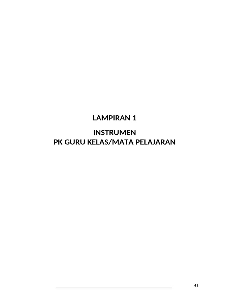 Instrumen PK Guru Kelas - Mata Pelajaran | PDF