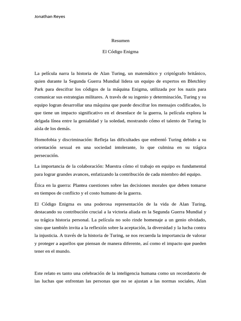 Resumen Codigo Enigma | PDF