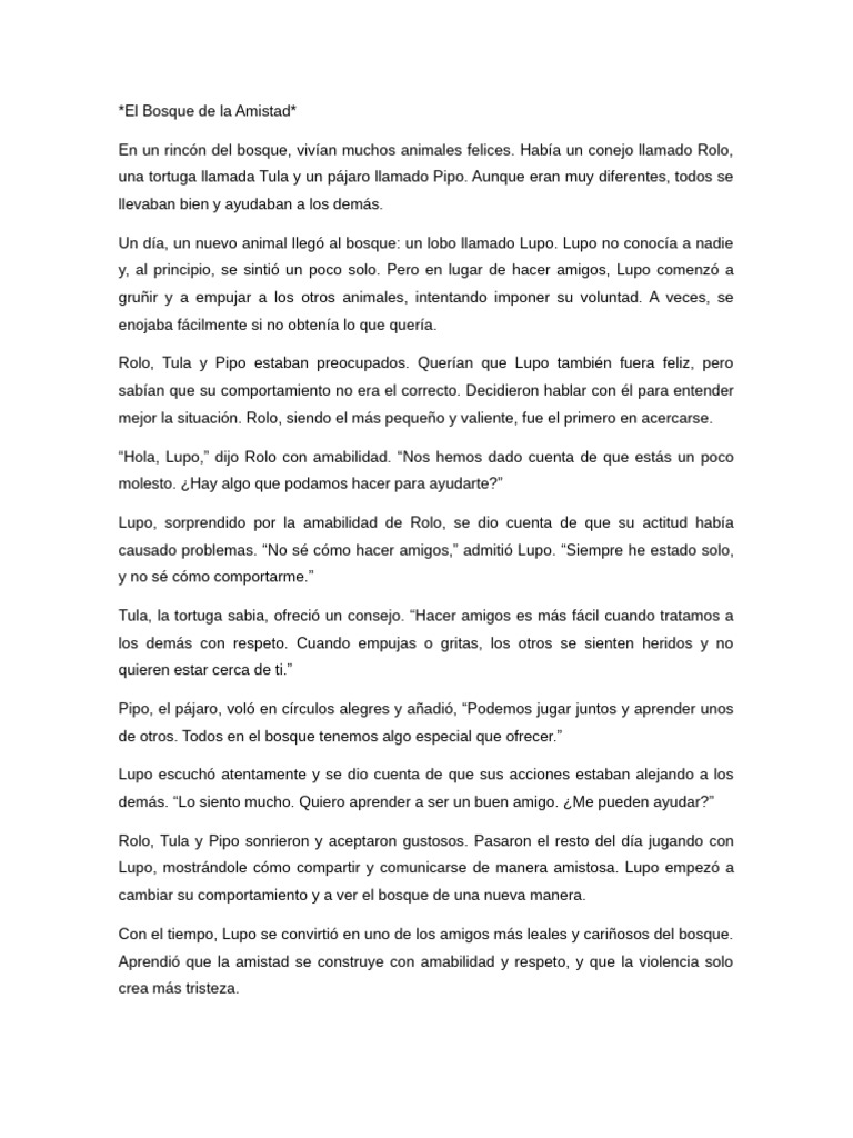 El Bosque De La Amistad Pdf