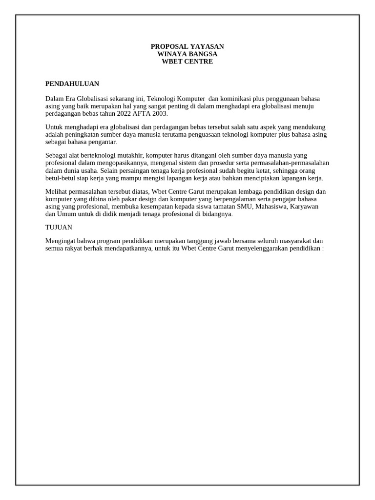 Proposal Yayasan | PDF