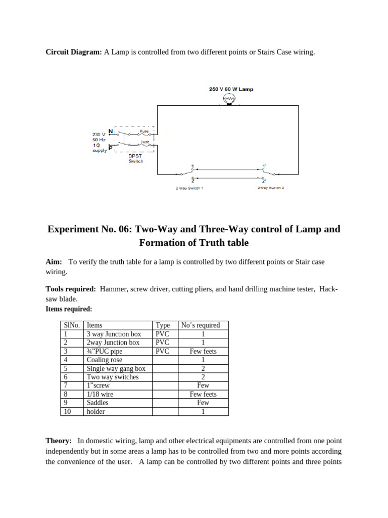 Two-Way and Three-Way Lamp Control | PDF | Technology & Engineering