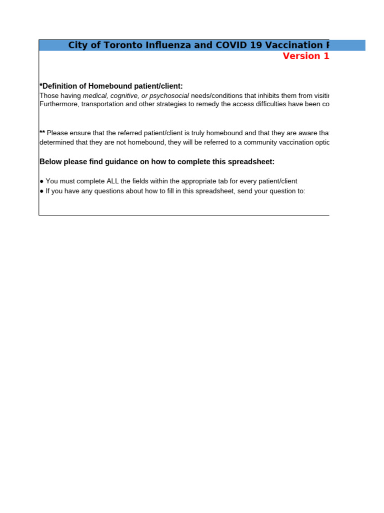 Homebound Vaccine Referral Template 2024-25 | PDF