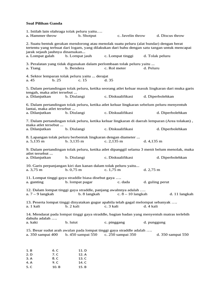 Soal Pilihan Ganda TP Dan LT | PDF