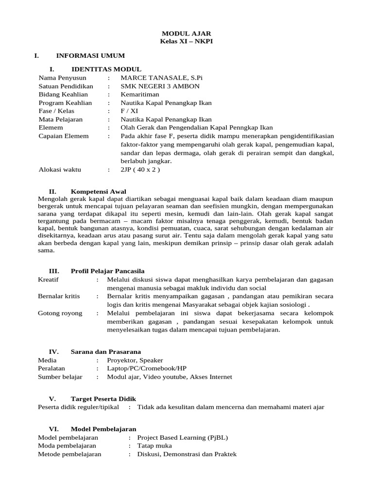 Modul Ajar Kumer Og & Pkpi | PDF