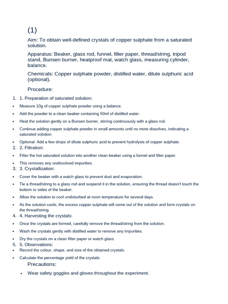 chemistry experiments | PDF