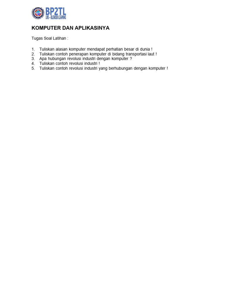 Tugas Komputer Dan Aplikasinya | PDF