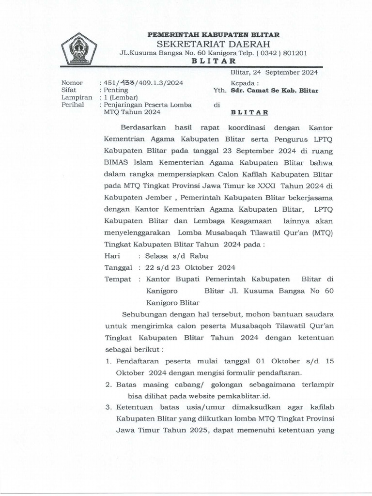 Juknis MTQ 2024 | PDF