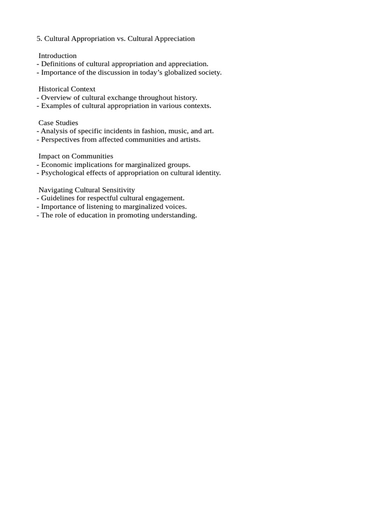 Cultural Appropriation vs. Appreciation | PDF