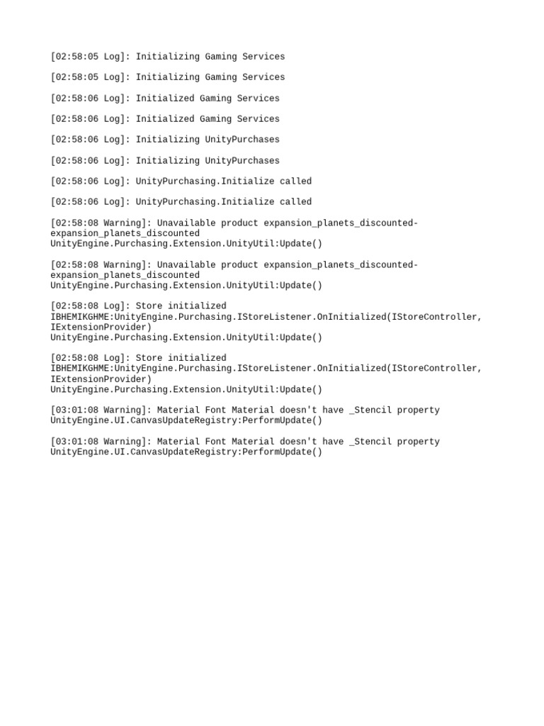 Gaming Services Initialization Log | PDF | Finance & Money Management