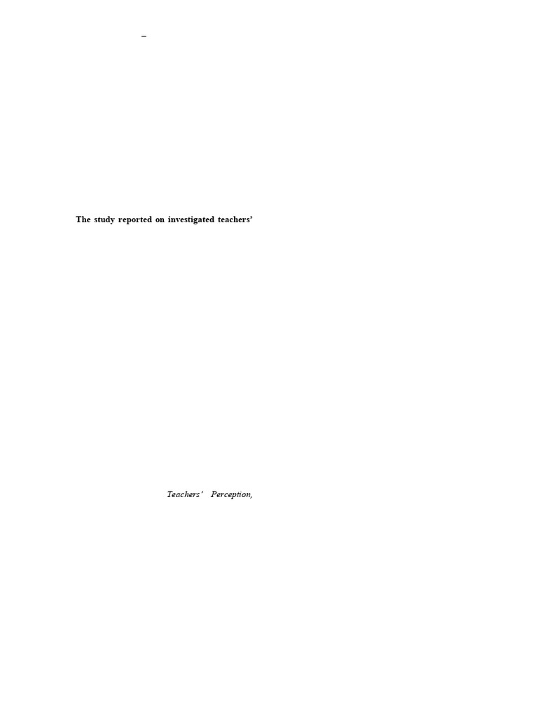 Exploring Teachers' Perspectives On The Inclusion of Visually Impaired ...