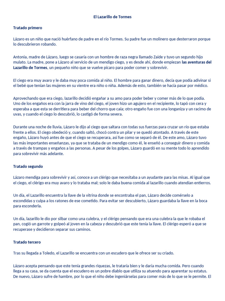 El Lazarillo de Tormes | PDF