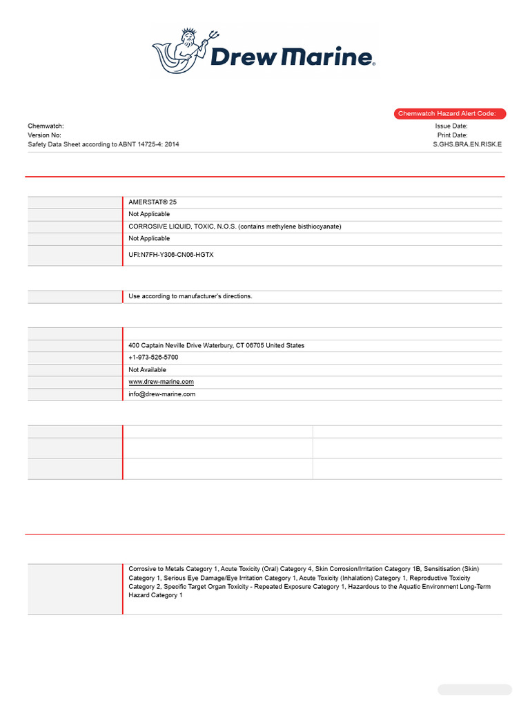MSDS - Amerstat 25 - Eng - 2023 | PDF | Toxicity | Firefighting
