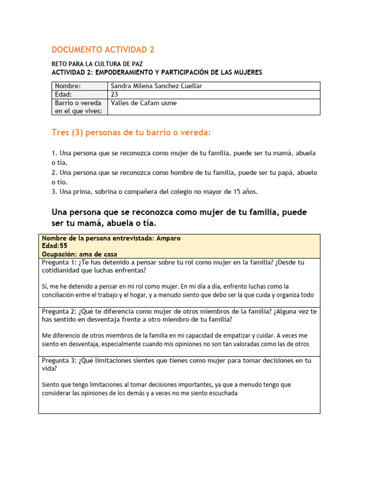 EMPODERAMIENTO MUJER - Sandra | PDF