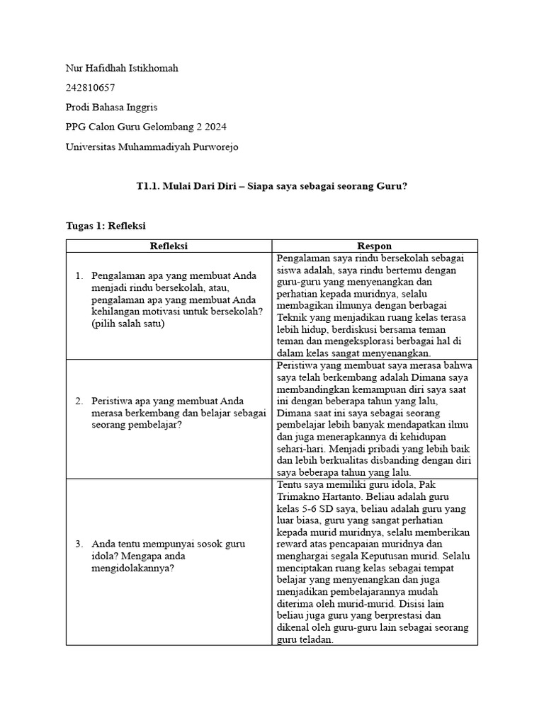 Filosofi Pendidikan-T1-Mulai Dari Diri-Siapa Saya Sebagai Seorang Guru | PDF
