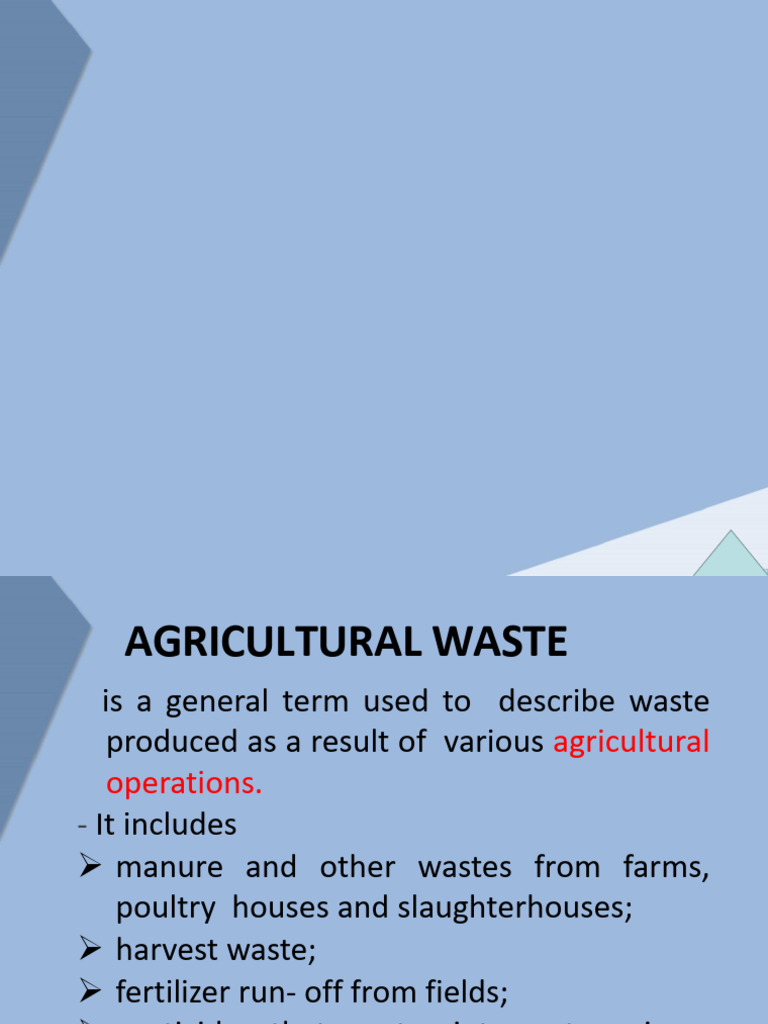 Agricultural Waste and Management Processes | PDF | Compost | Home & Garden