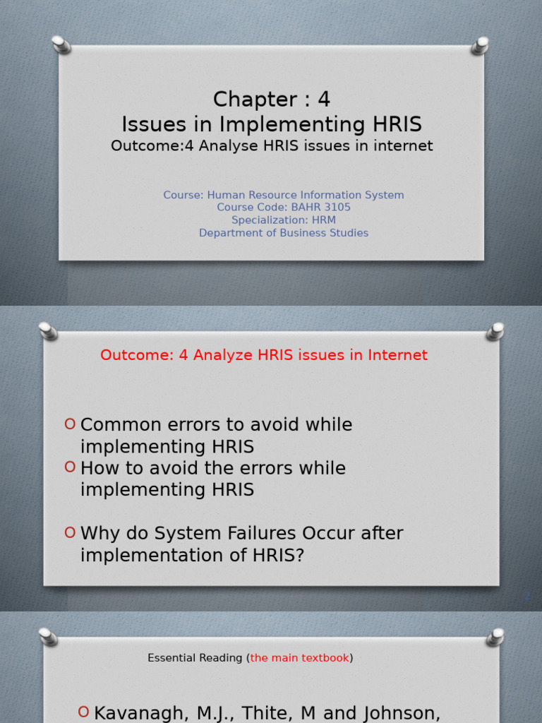 CHAPTER 4 Issues in Implementing HRIS | PDF