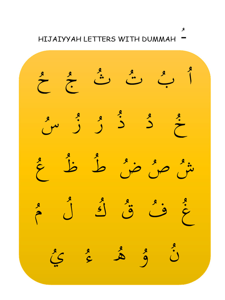 Hijaiyyah Letters With Dummah | PDF