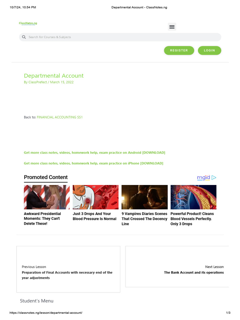 Departmental Account - ClassNotes.ng | PDF Departmental Account - ClassNotes.ng | PDF