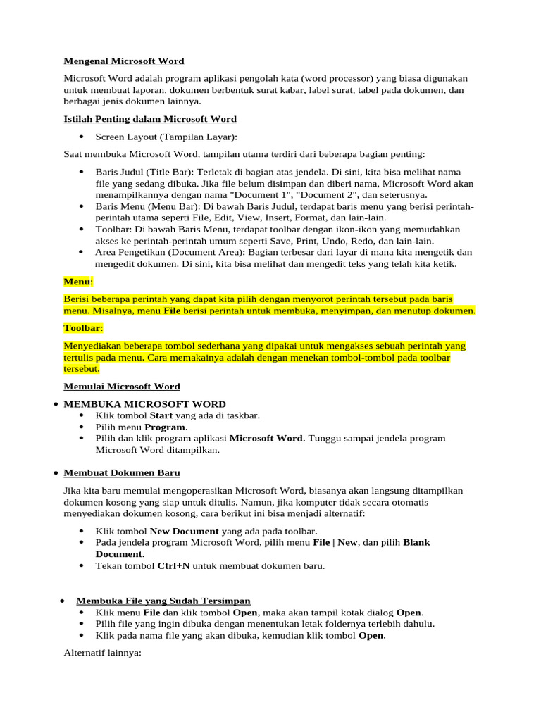 Mengenal Microsoft Word | PDF