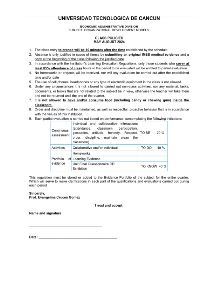 Class Policies | PDF