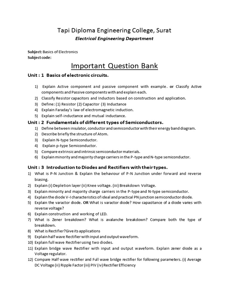 BE Question | PDF