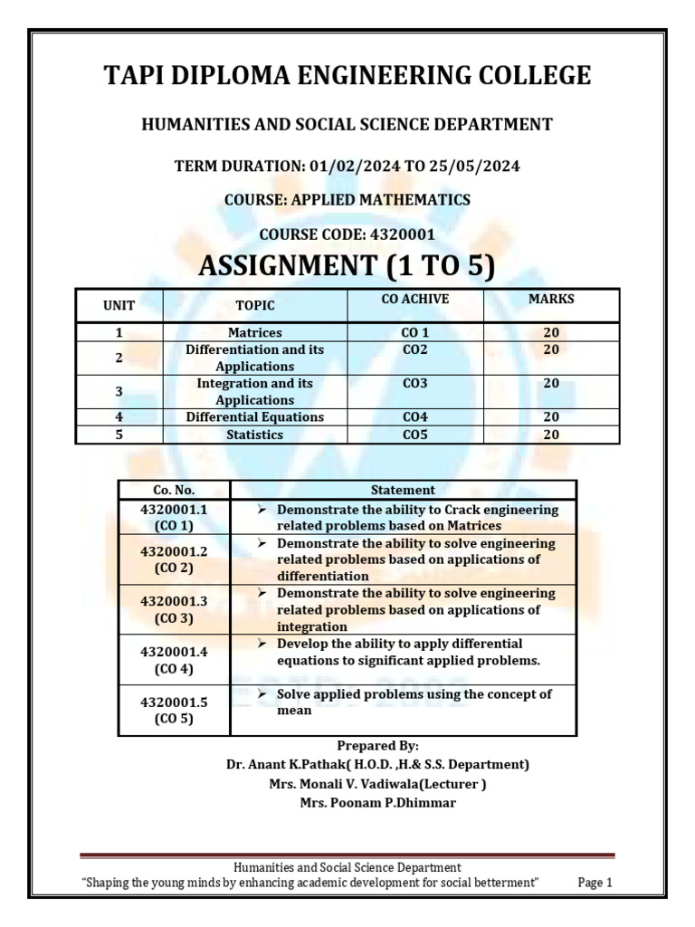 App Mathematics - 4320001 | PDF
