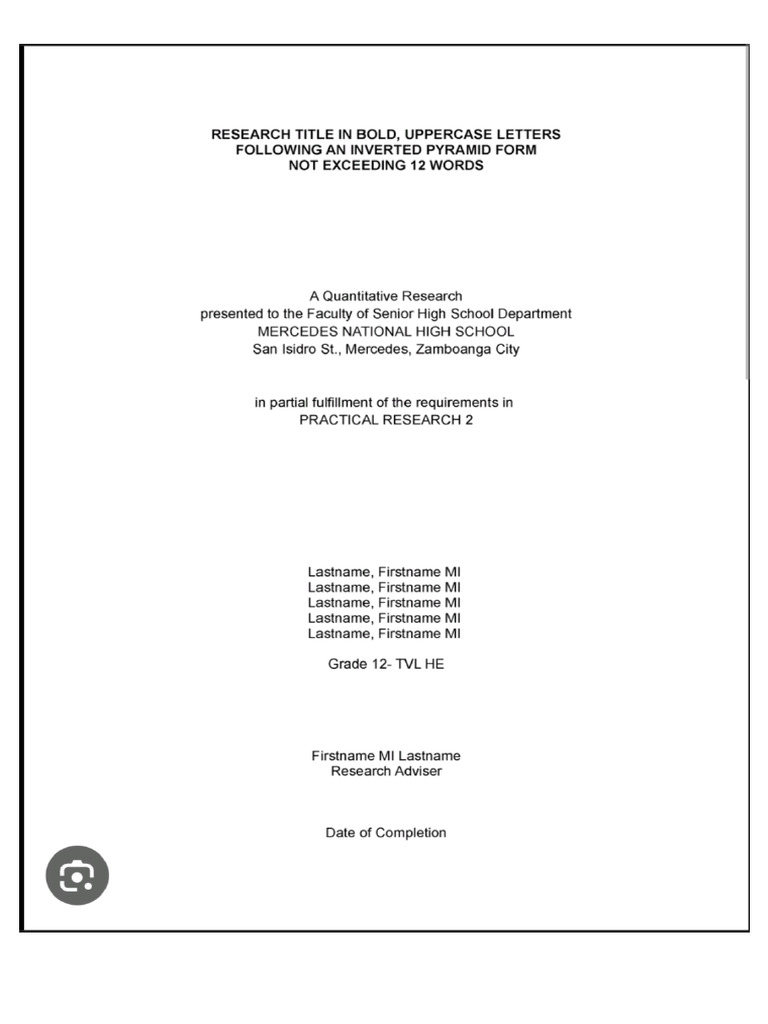 PR2 Format and Guidelines | PDF