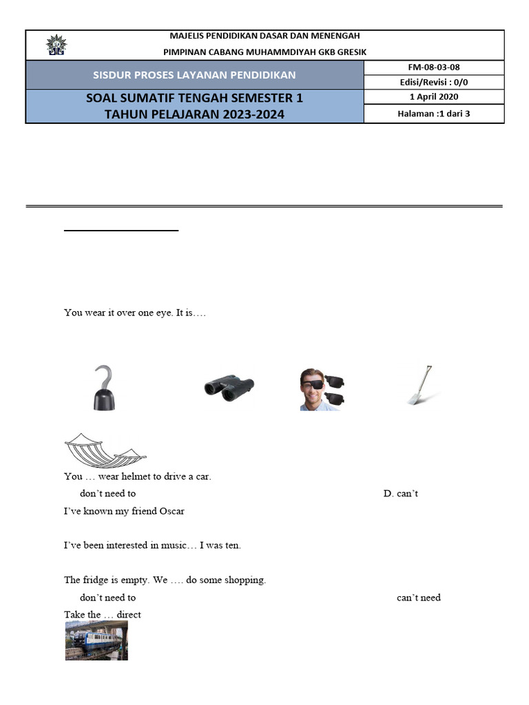 Fix Bismillah SOAL PTS 1 BIG 6 Ok | PDF