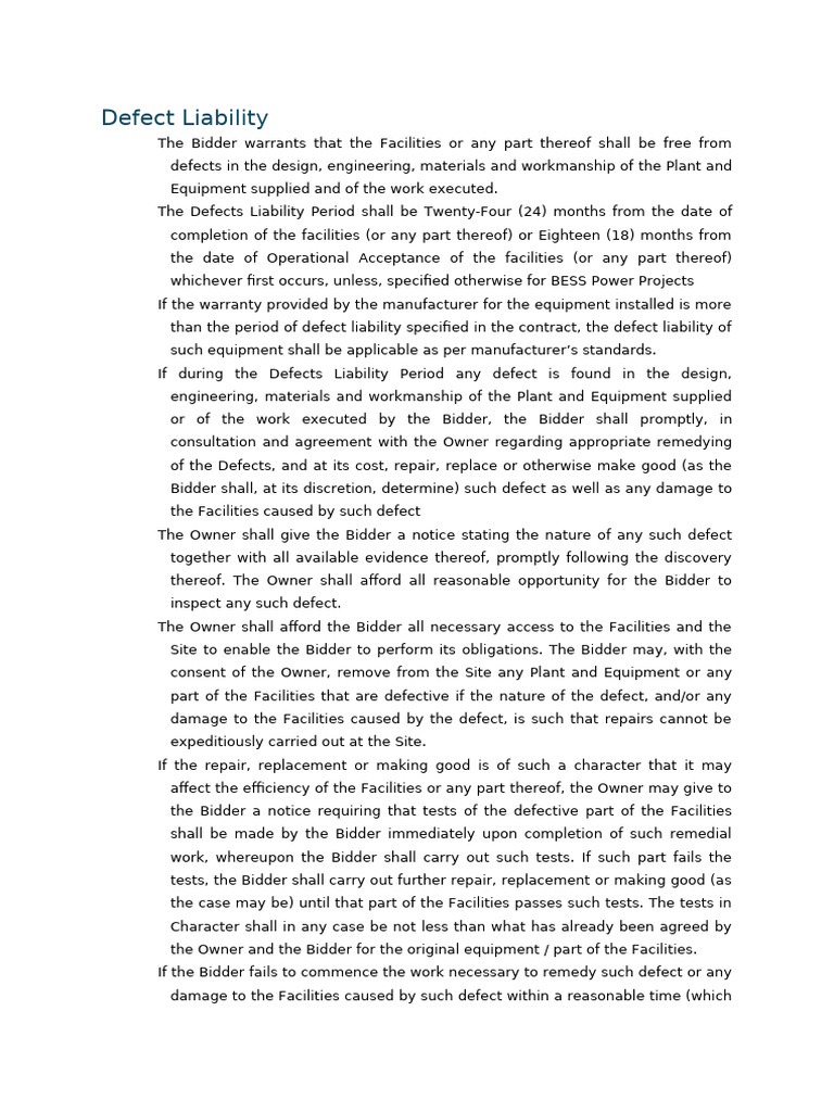 Defect Liability | PDF Defect Liability | PDF