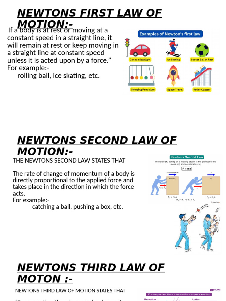 Newtons First Law of Motion | PDF
