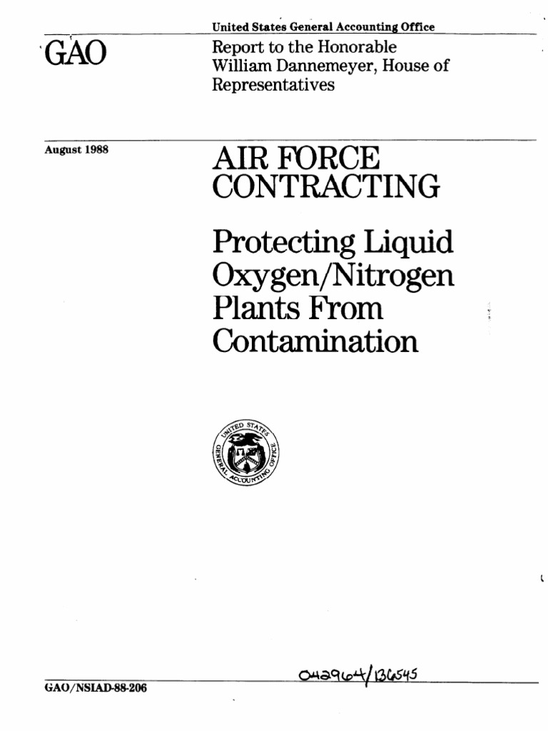 AIR FORCE Contraction - Protecting Liquid Nitrogen and Oxygen From ...